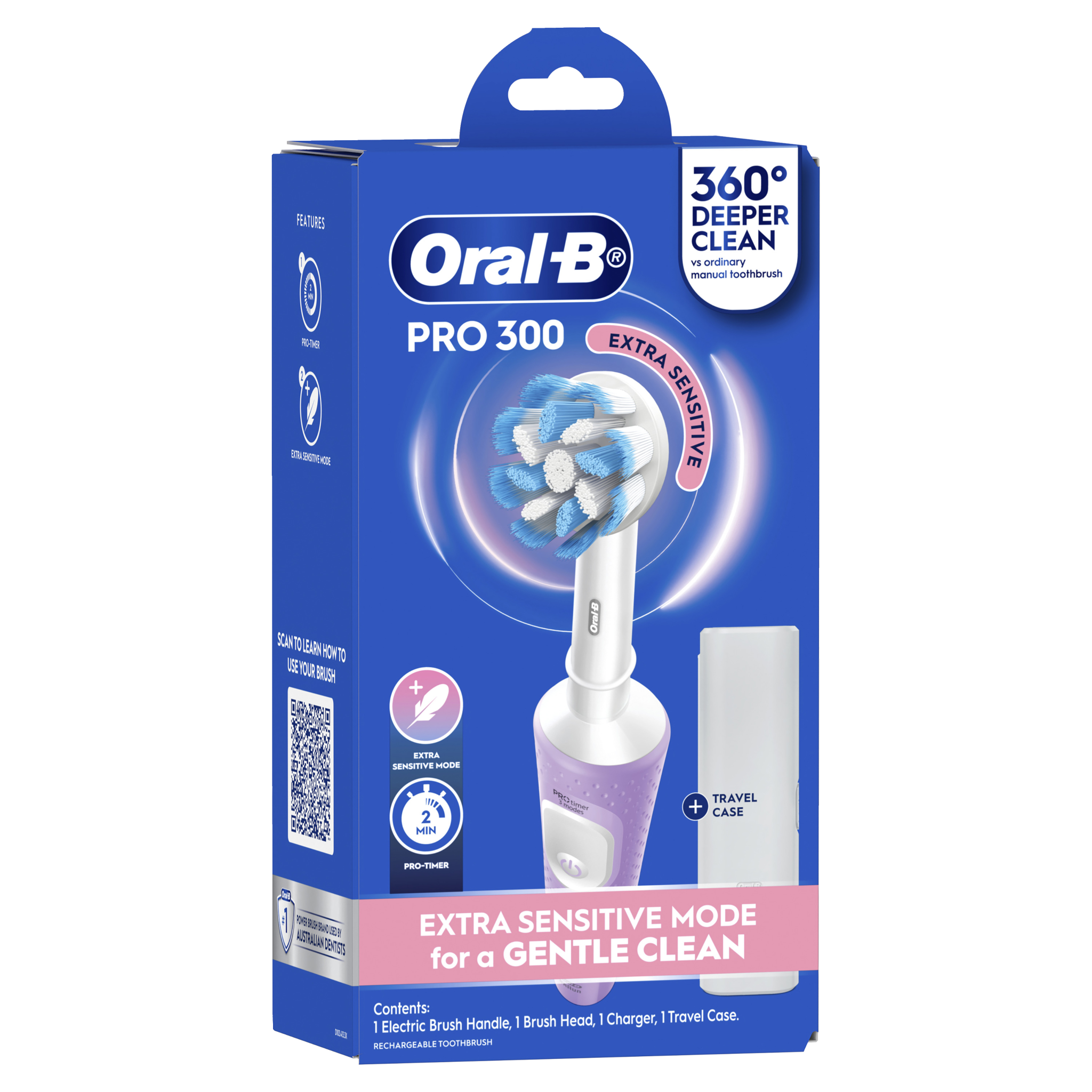 Oral-B Pro 300 Electric Rechargeable Toothbrush Lilac - Braun & Oral-B NZ